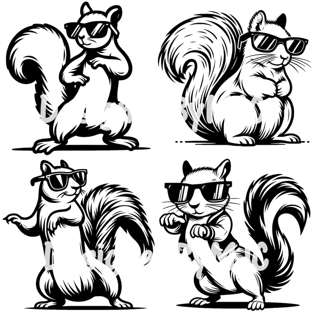 Squirrel Dancing With Glasses SVG Squirrel Dance PNG Dancing Squirrel ...