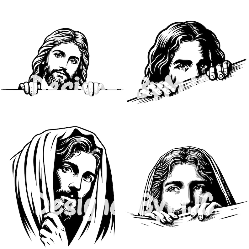 Peeking Jesus SVG Bundle 12 Clipart & PNG Files, I Saw That Jesus Svg ...