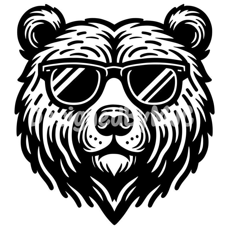 Bear Wearing Sunglasses SVG PNG, Bear Clipart, Funny Bear Cartoon ...