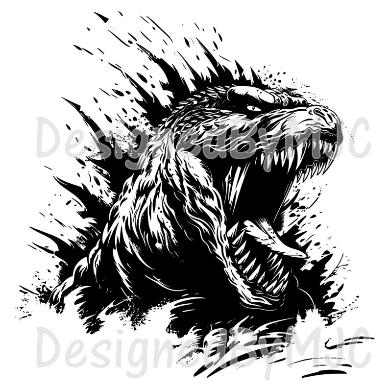 Godzilla SVG Clipart & PNG Files, Godzilla Graphics, Digital Clip Art ...