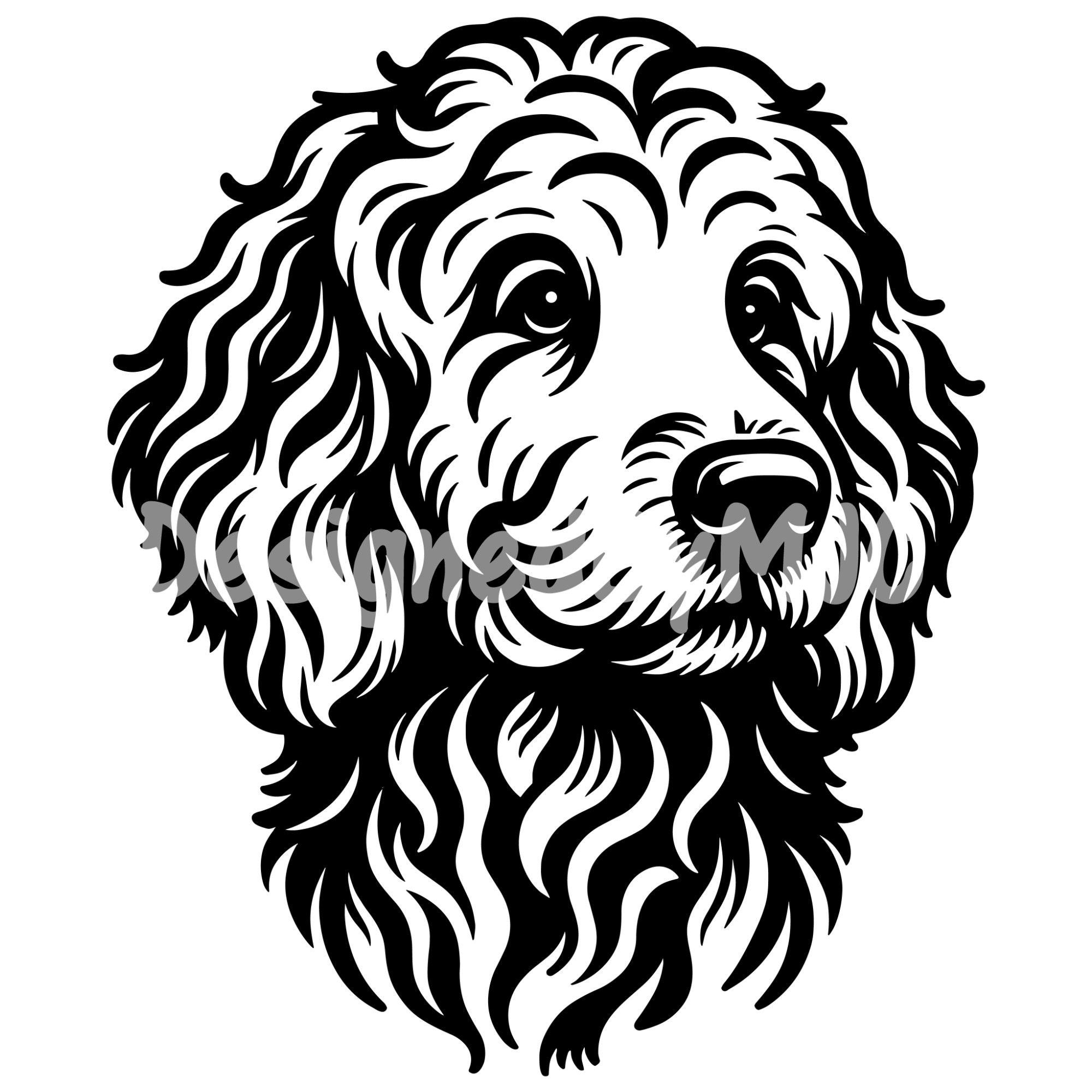 Goldendoodle SVG Clipart PNG Files, Goldendoodle Head Vector Cut Files ...