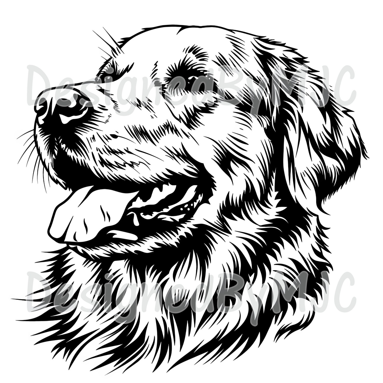Golden Retriever Head SVG Clipart, SVG & PNG Files, Cut Files for ...