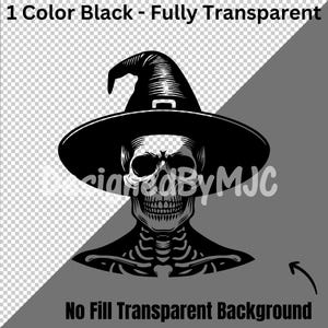 Skeleton Witch Hat SVG PNG Bundle, Halloween Hat Svg, Trendy Halloween ...
