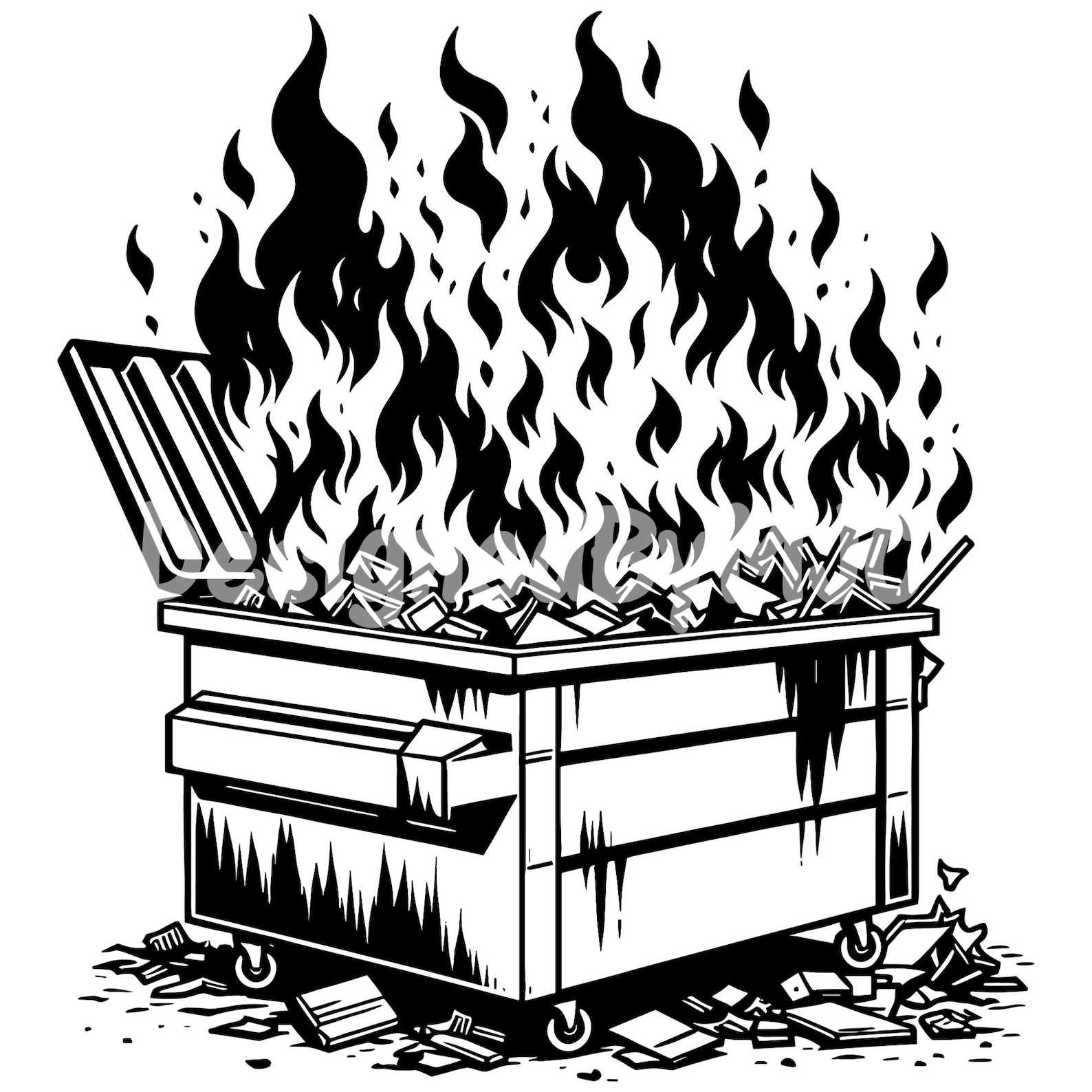 Dumpster Fire SVG, Garbage SVG, Trash Can Clipart, It's Fine I'm Fine ...