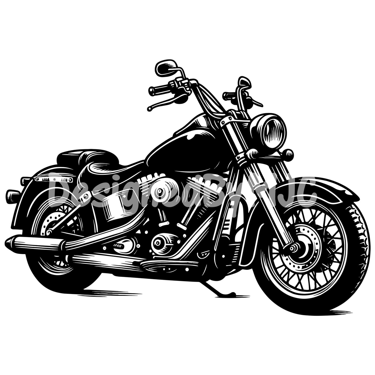 Motorcycle SVG Clipart, SVG & PNG Files, Chopper Biker Digital Clip Art ...