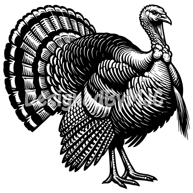 Wild Turkey SVG PNG, Simple Wild Turkey Design, Turkey Bundle ...