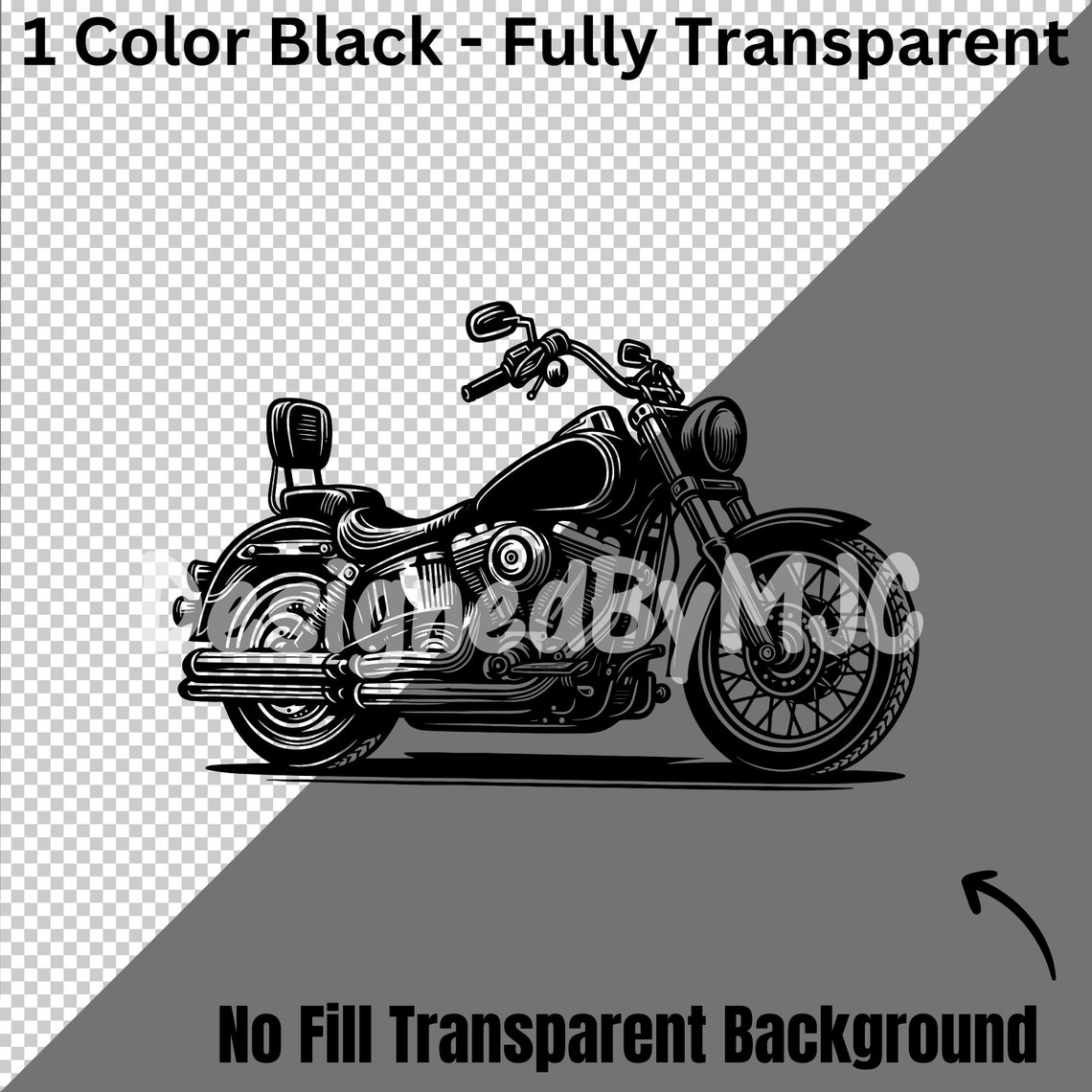 Motorcycle SVG Clipart, SVG & PNG Files, Chopper Biker Digital Clip Art ...