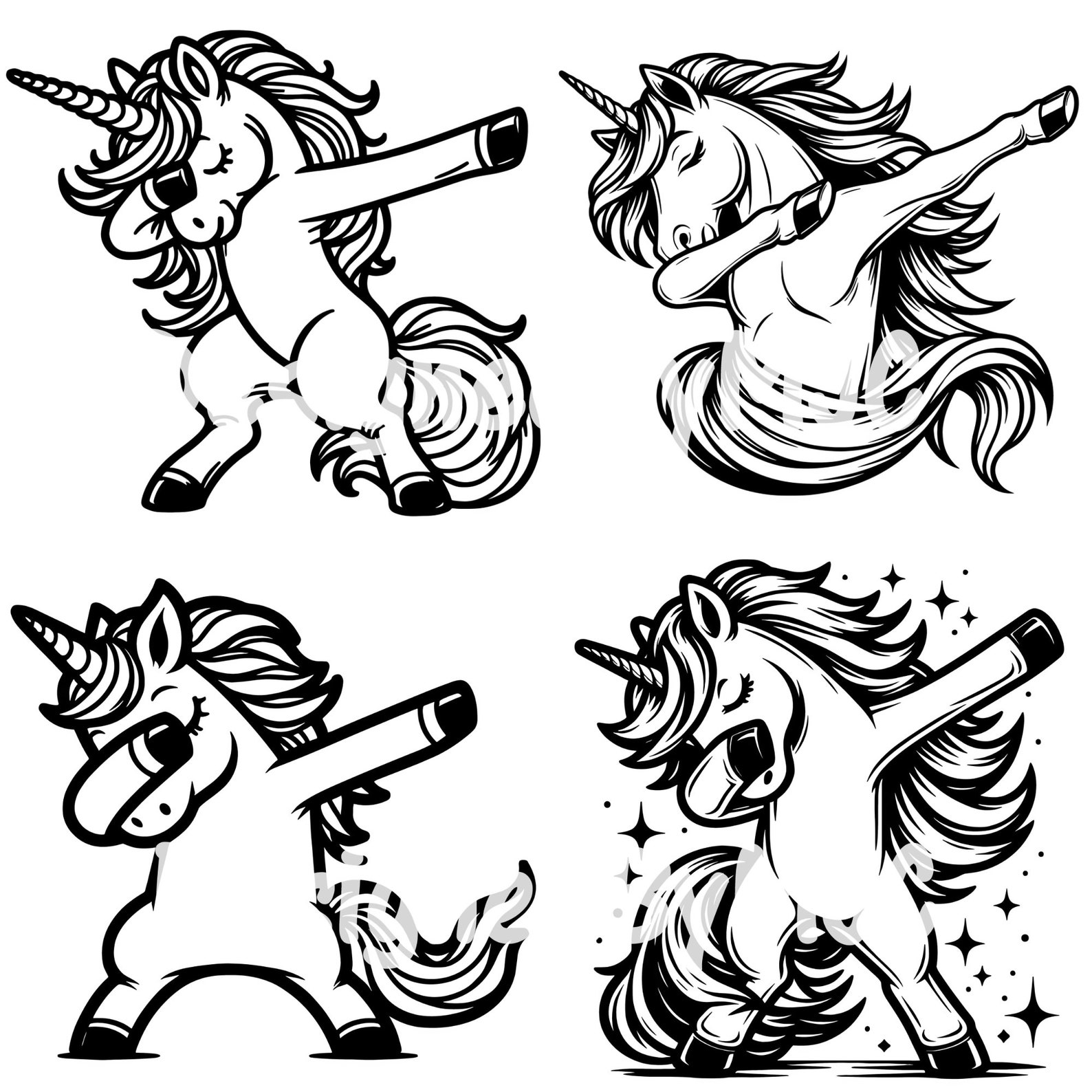 Dabbing Unicorn SVG Bundle PNG Files, Dabbing Dancing Svg Files ...