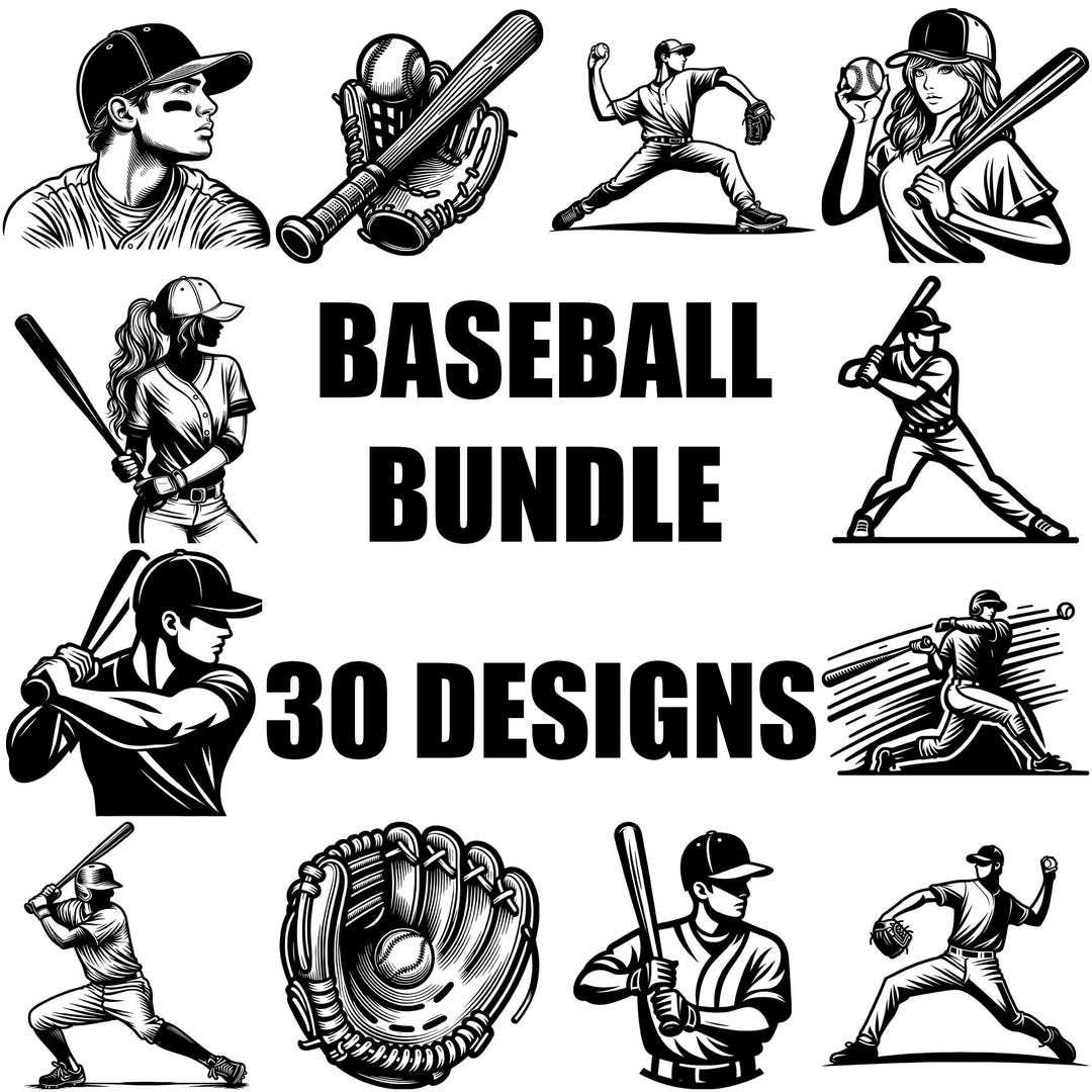 Baseball Player SVG Bundle, Baseball Player Clipart, Baseball SVG ...