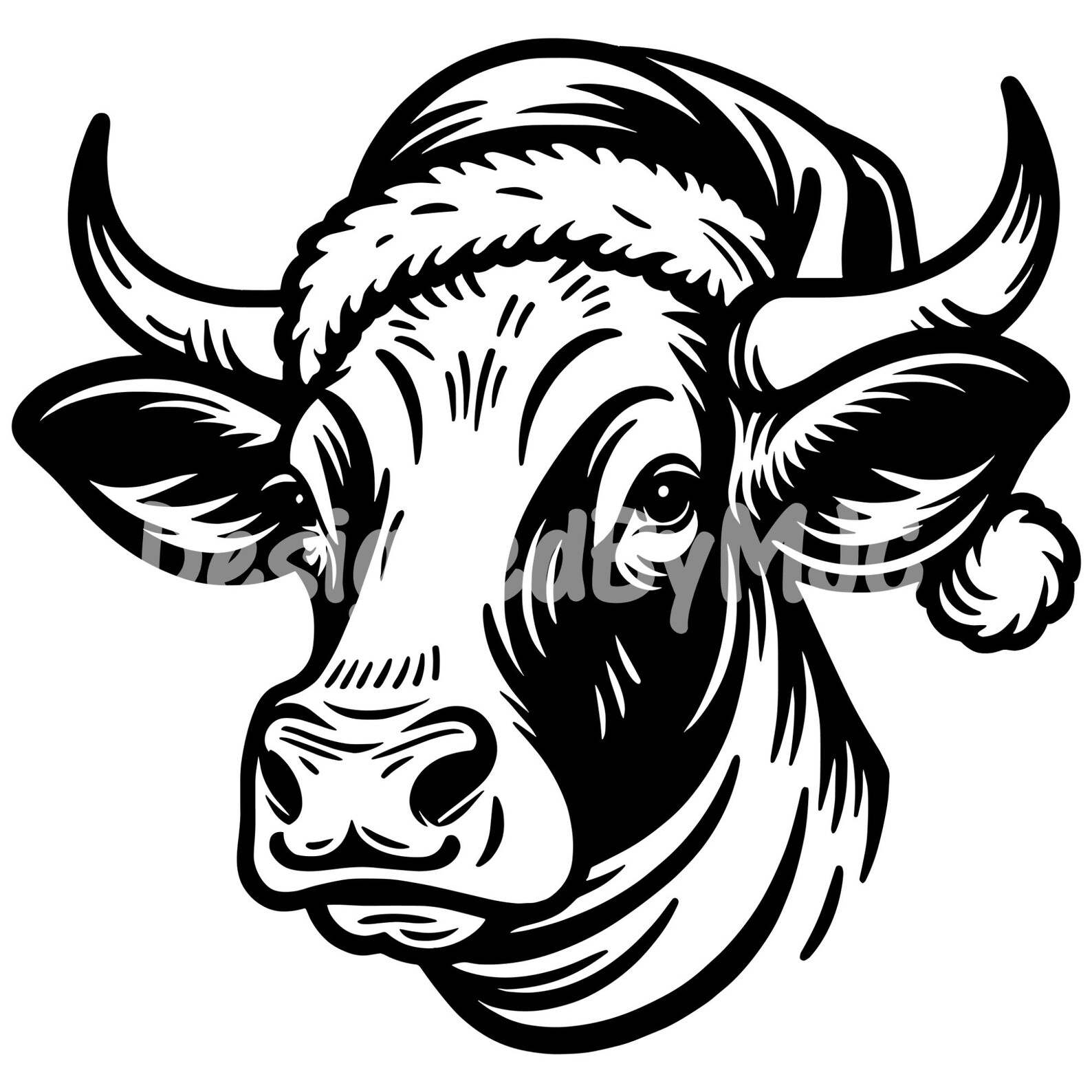 Cow Wearing Santa Hat SVG PNG Files, Cow Head Vector, Santa Hat Clipart ...