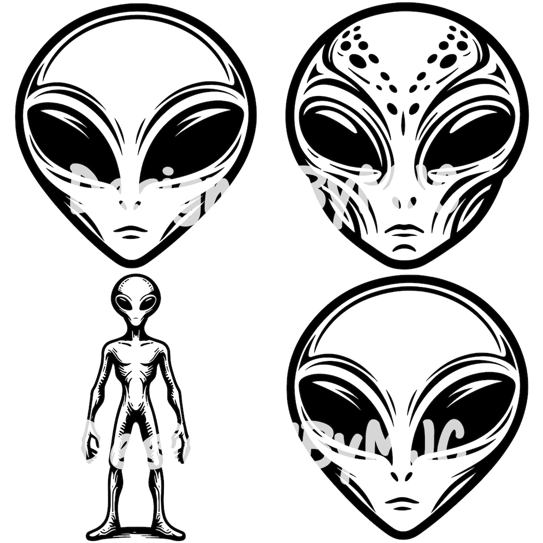 Alien SVG, Alien Head SVG, Ufo Svg, Alien Silhouette, Ufo Png, Alien ...