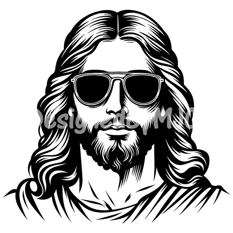 Jesus Wearing Sunglasses SVG Bundle Clipart PNG Files, Christian Svg ...