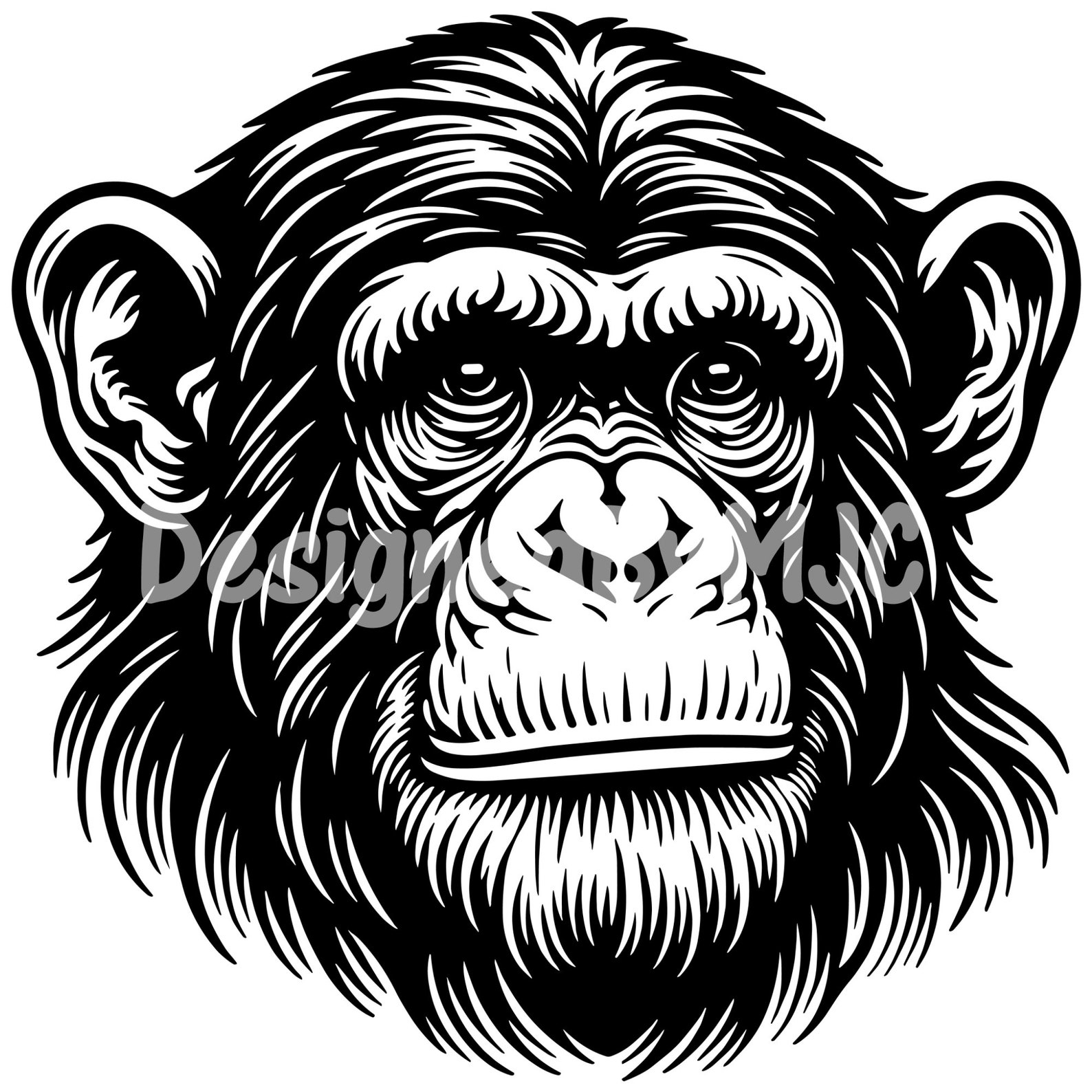 Chimpanzee SVG PNG Bundle, Chimpanzee Face Svg, Chimp Png, Chimpanzee ...