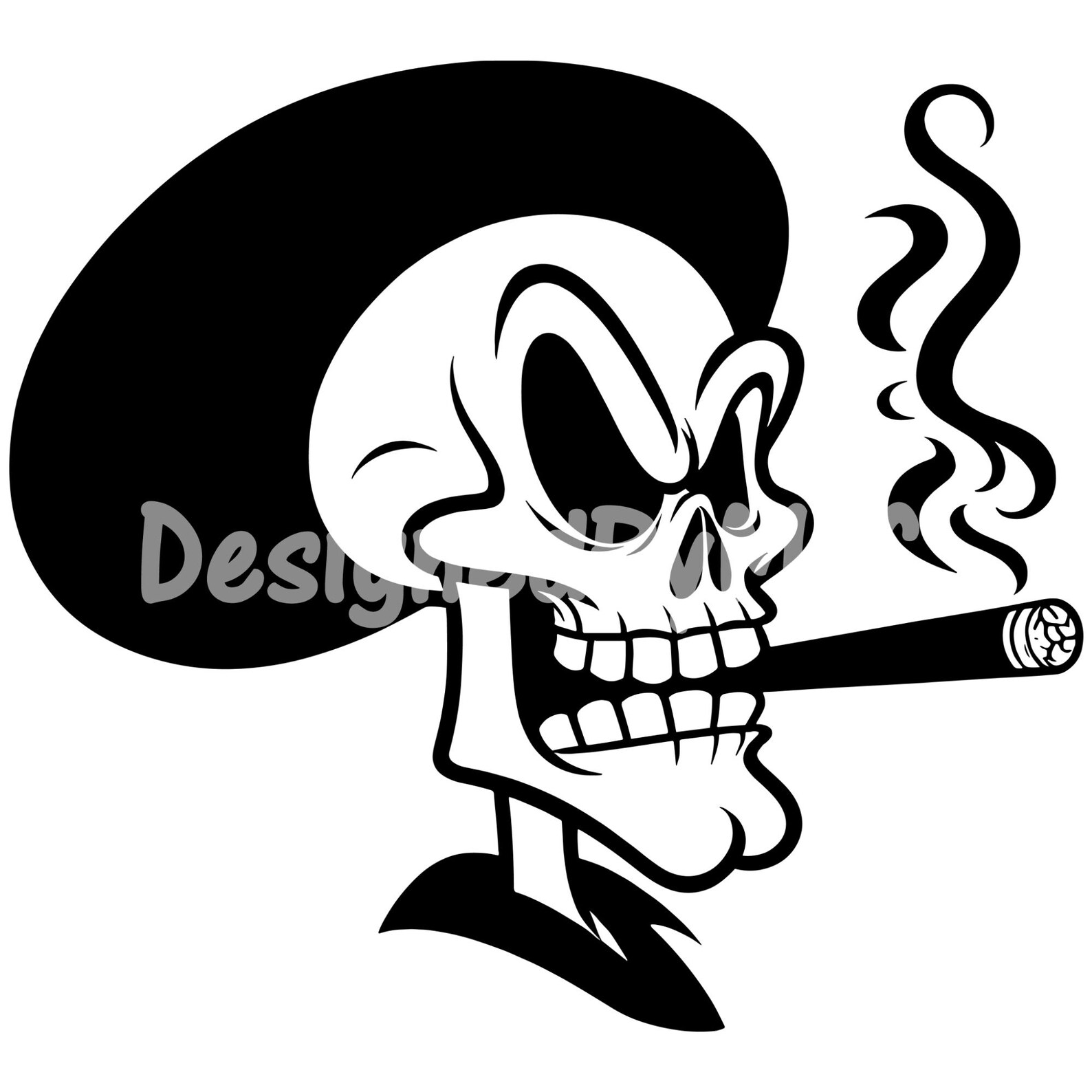 Skull Smoking SVG, Skull SVG, Skeleton Smoking Cigar Svg, Gangster ...