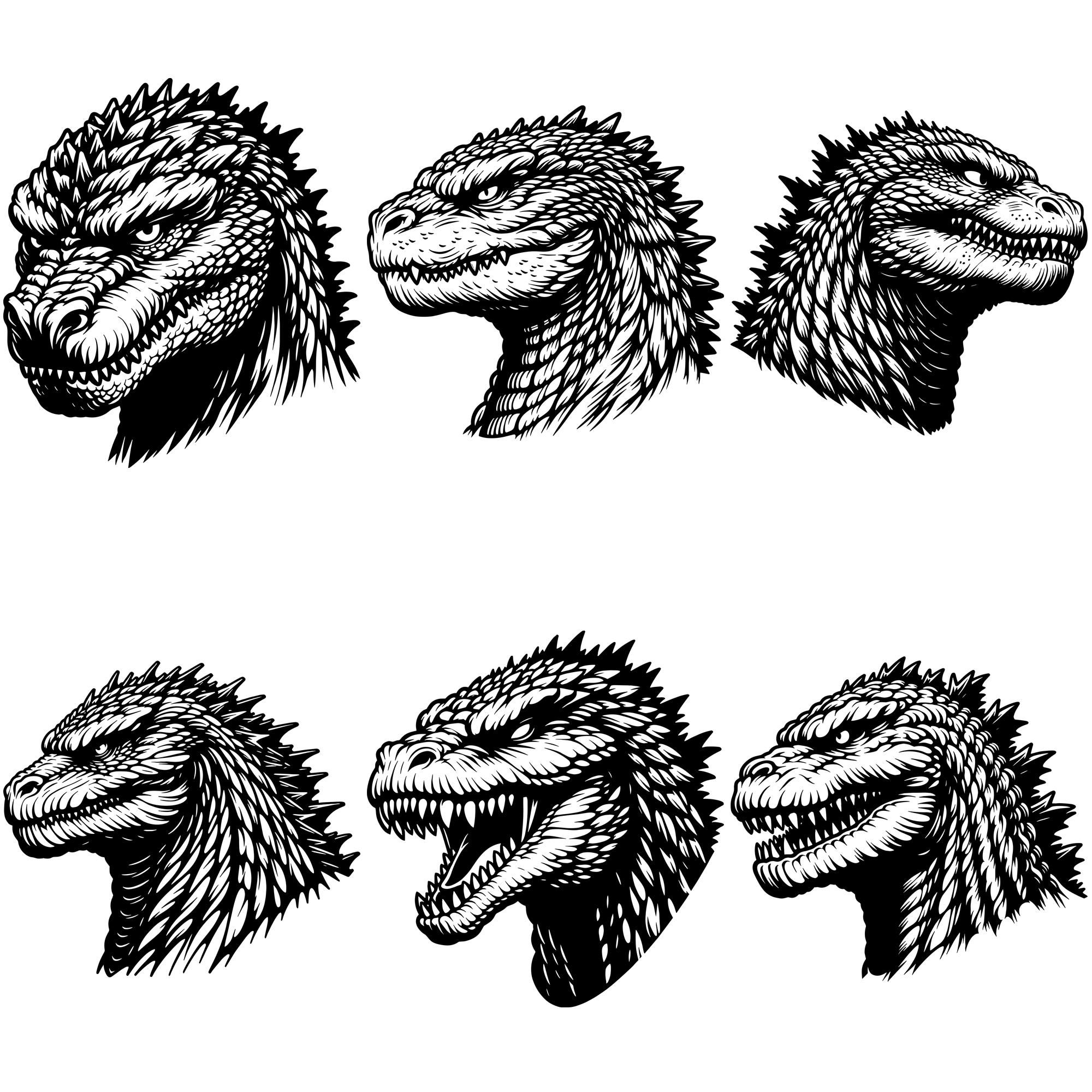 Godzilla SVG Bundle, Godzilla Graphics, Digital Clip Art, Cut Files for ...