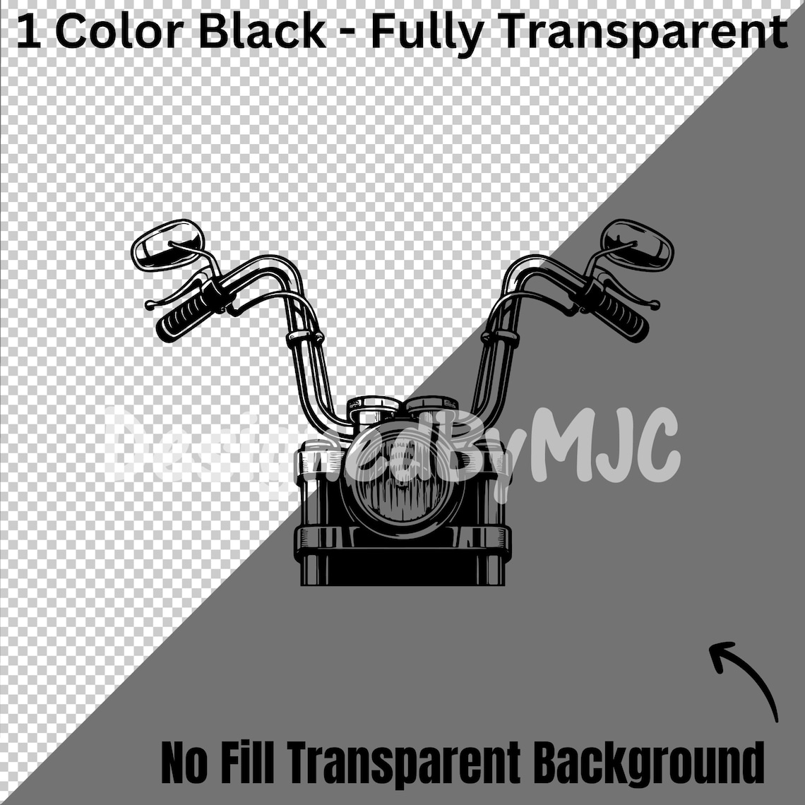 Motorcycle Handlebars SVG Clipart, SVG & PNG Files, Chopper Biker ...