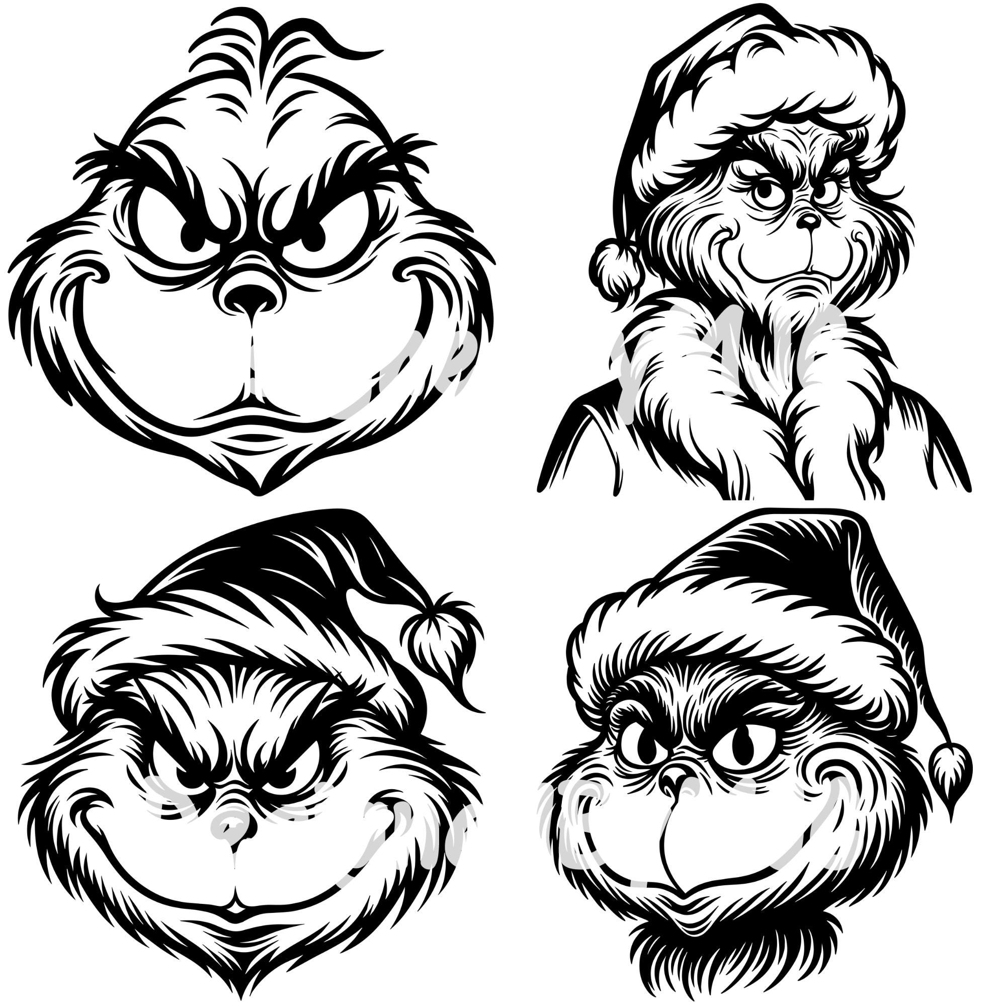 The Grinch Face Template