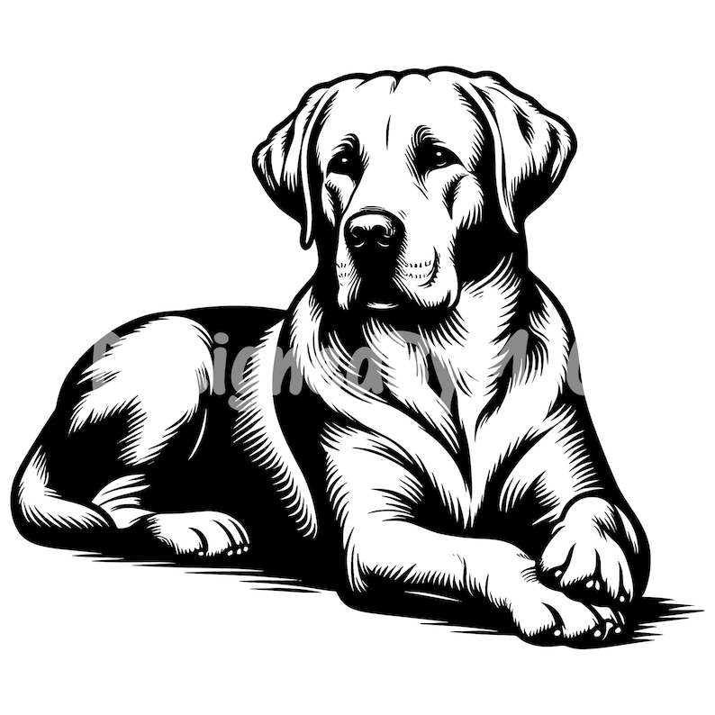 Labrador Retriever Dog Laying Crossed Paws SVG Clipart PNG Files ...