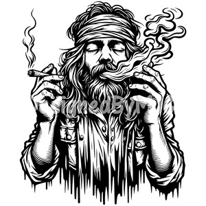 Hippie Stoner SVG, Hippie Dude PNG, Hippie Guy Clipart Peace and Love ...