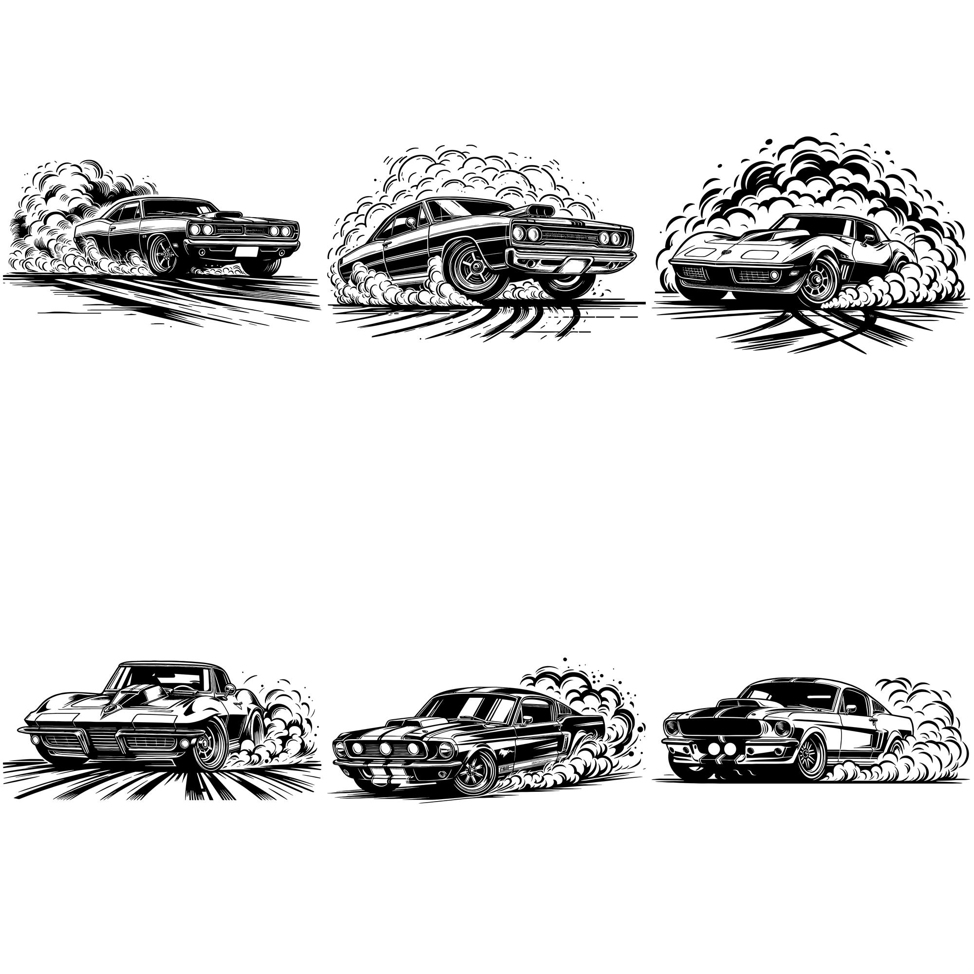 Muscle Car Burnout SVG Bundle, Muscle Car Svg, Car Burnout Svg, Muscle ...