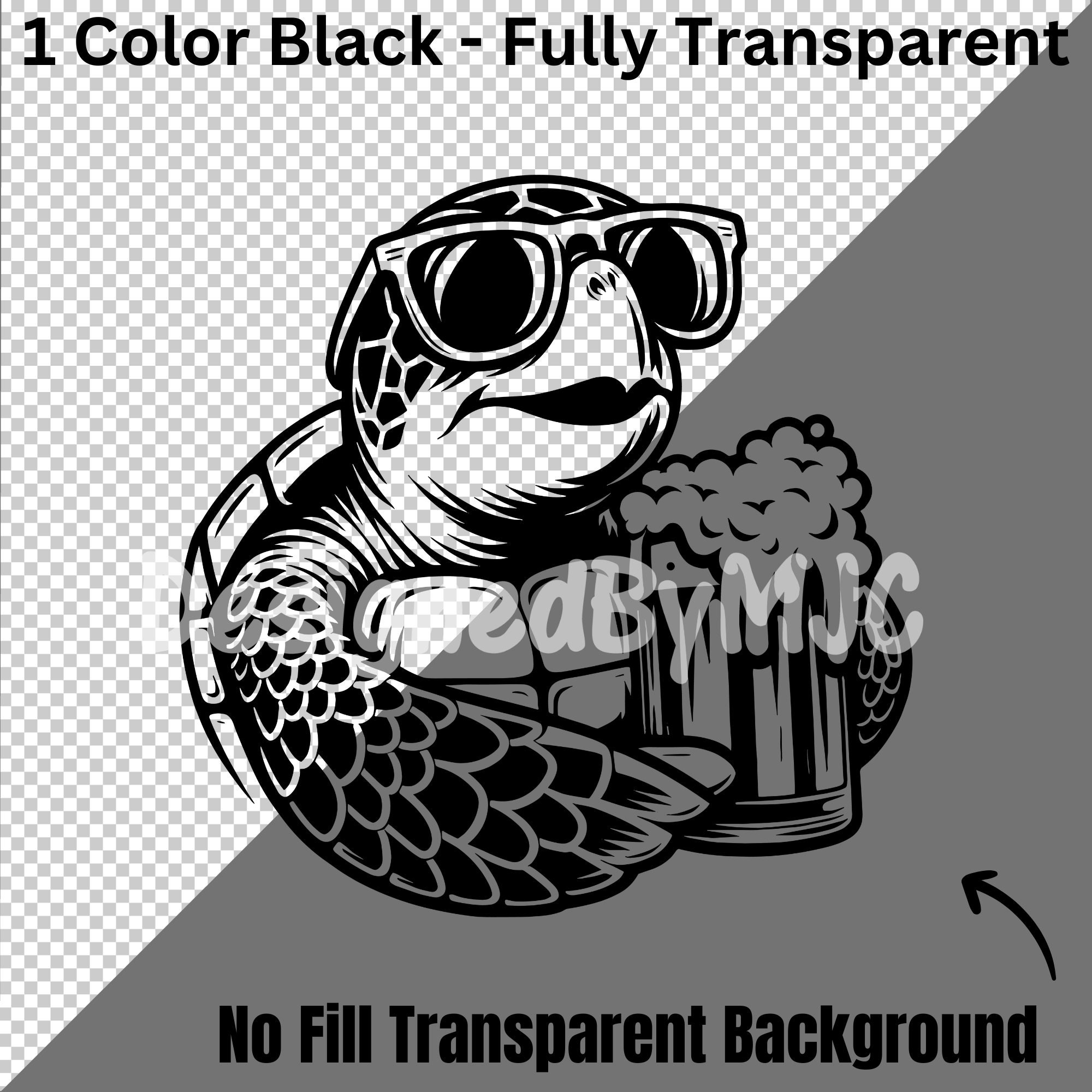 Sea Turtle Drinking Beer SVG PNG Files, Cute Sea Turtle Svg, Baby ...