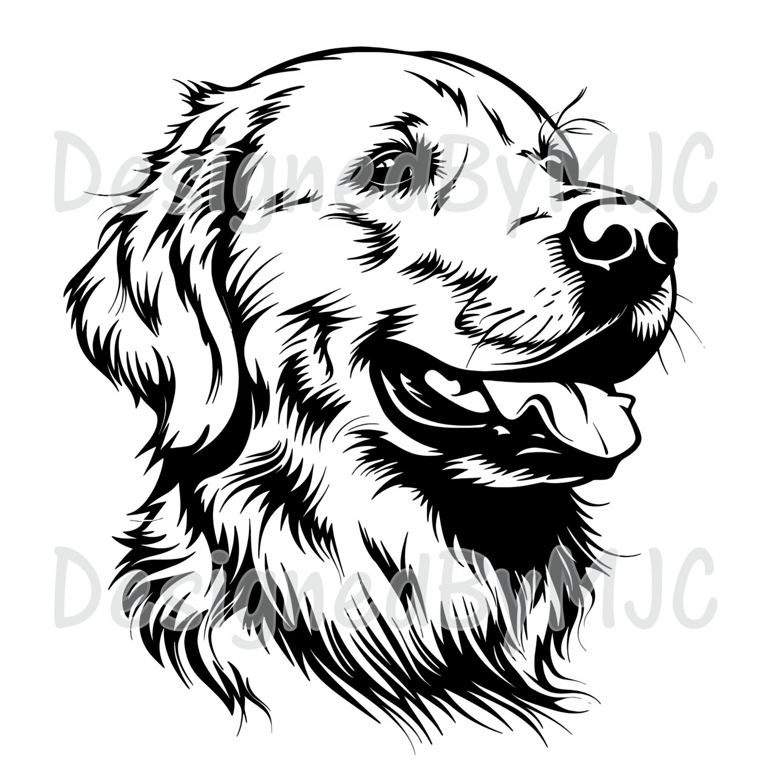 Golden Retriever Head SVG Clipart, SVG & PNG Files, Cut Files for ...