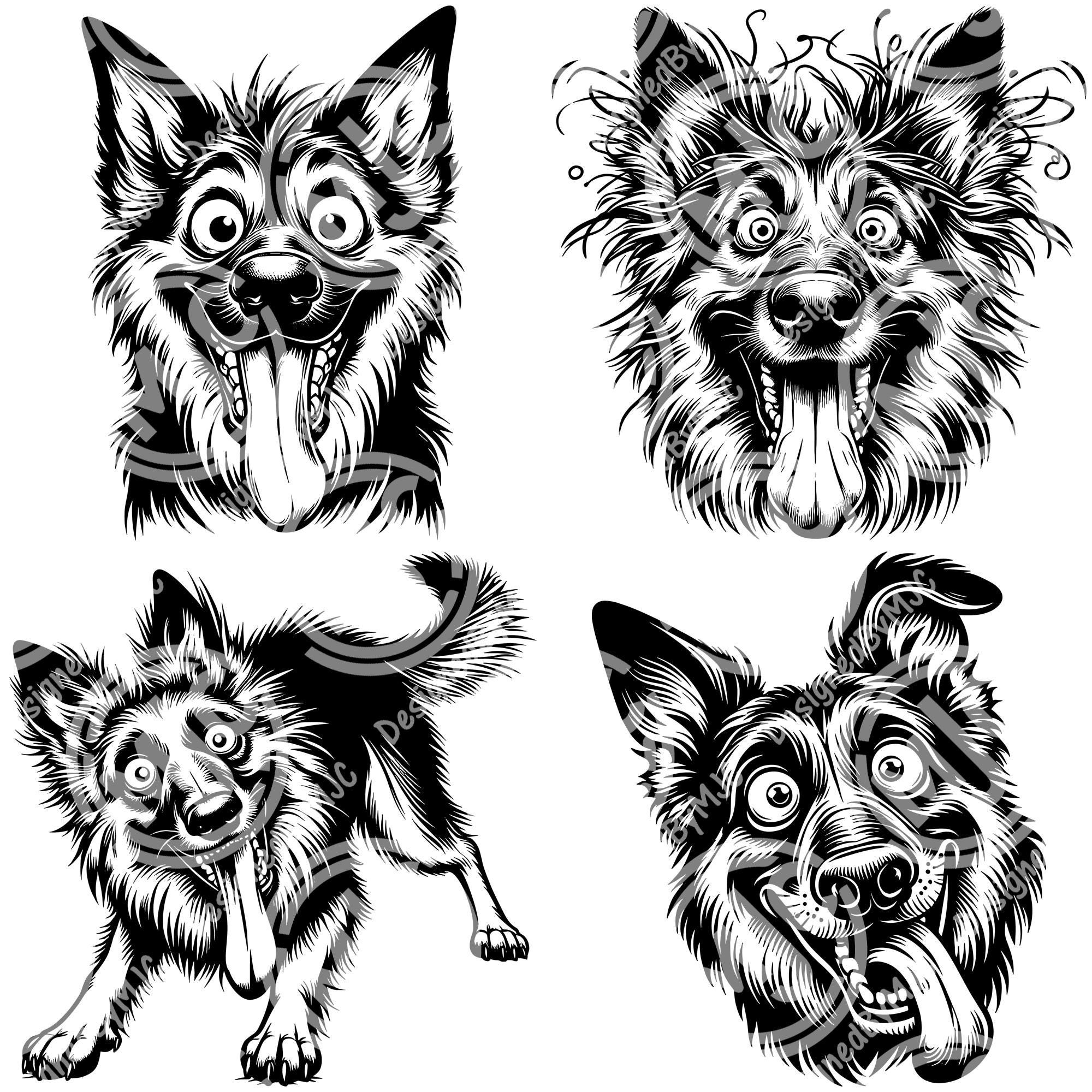 Funny Laughing German Shepherd SVG Bundle, German Shepherd Clipart ...