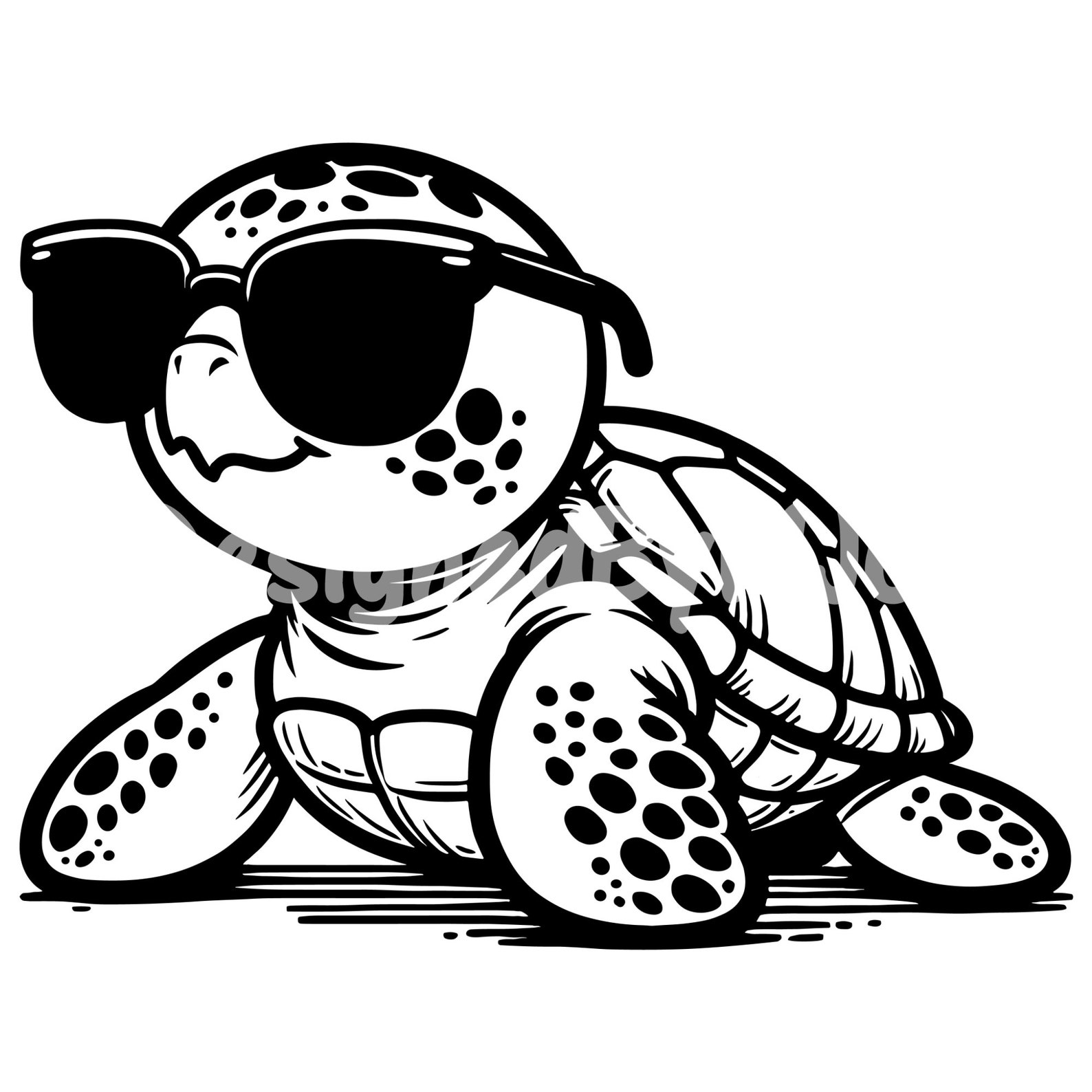 Sea Turtle Wearing Sunglasses SVG PNG Files, Cute Sea Turtle Svg, Baby ...