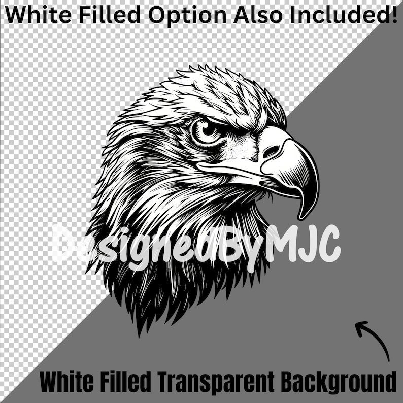 Eagle Head SVG Clipart & PNG Files, Bald Eagle Svg, Digital Clip Art ...