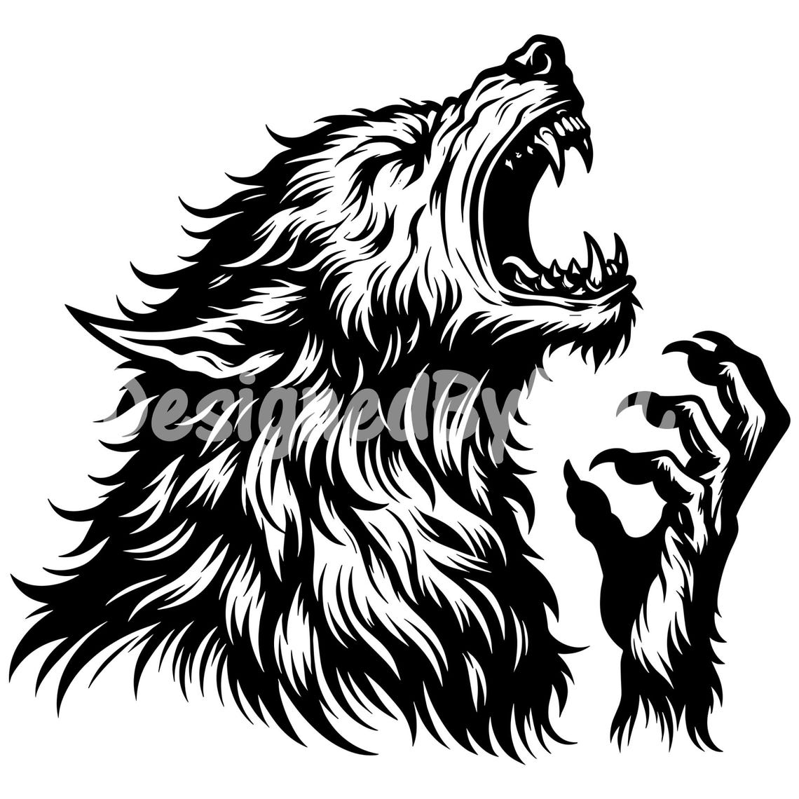 Werewolf SVG, Scary Werewolf PNG , Werewolf Howling Clipart, Halloween ...
