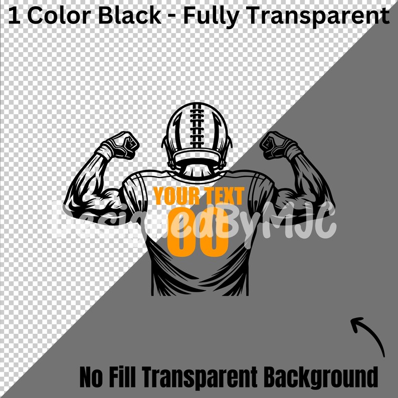 Customizable Football Player SVG, Football Muscle Flex SVG, Football ...