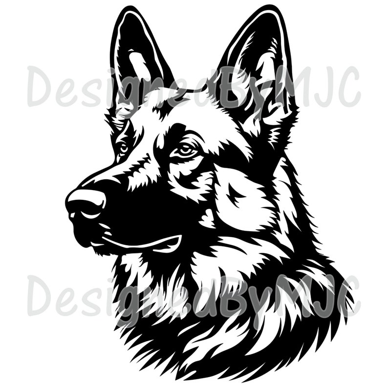 German Shepherd Head SVG Clipart, SVG & PNG Files, Cut Files for Cricut ...