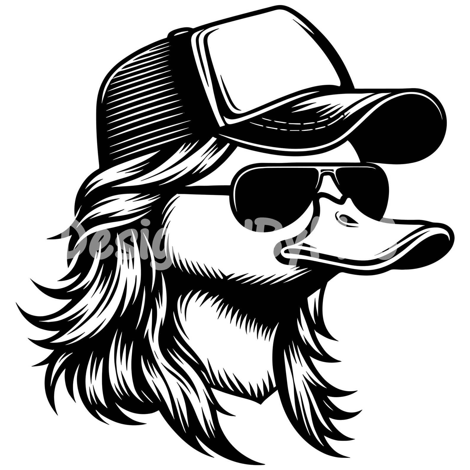 Mallard Duck Mullet Trucker Hat SVG PNG Files, Duck Svg, Mallard Duck ...