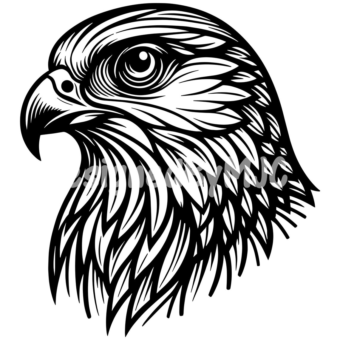 Falcon Head SVG File, American Falcon Head Vector Images, Falcon ...