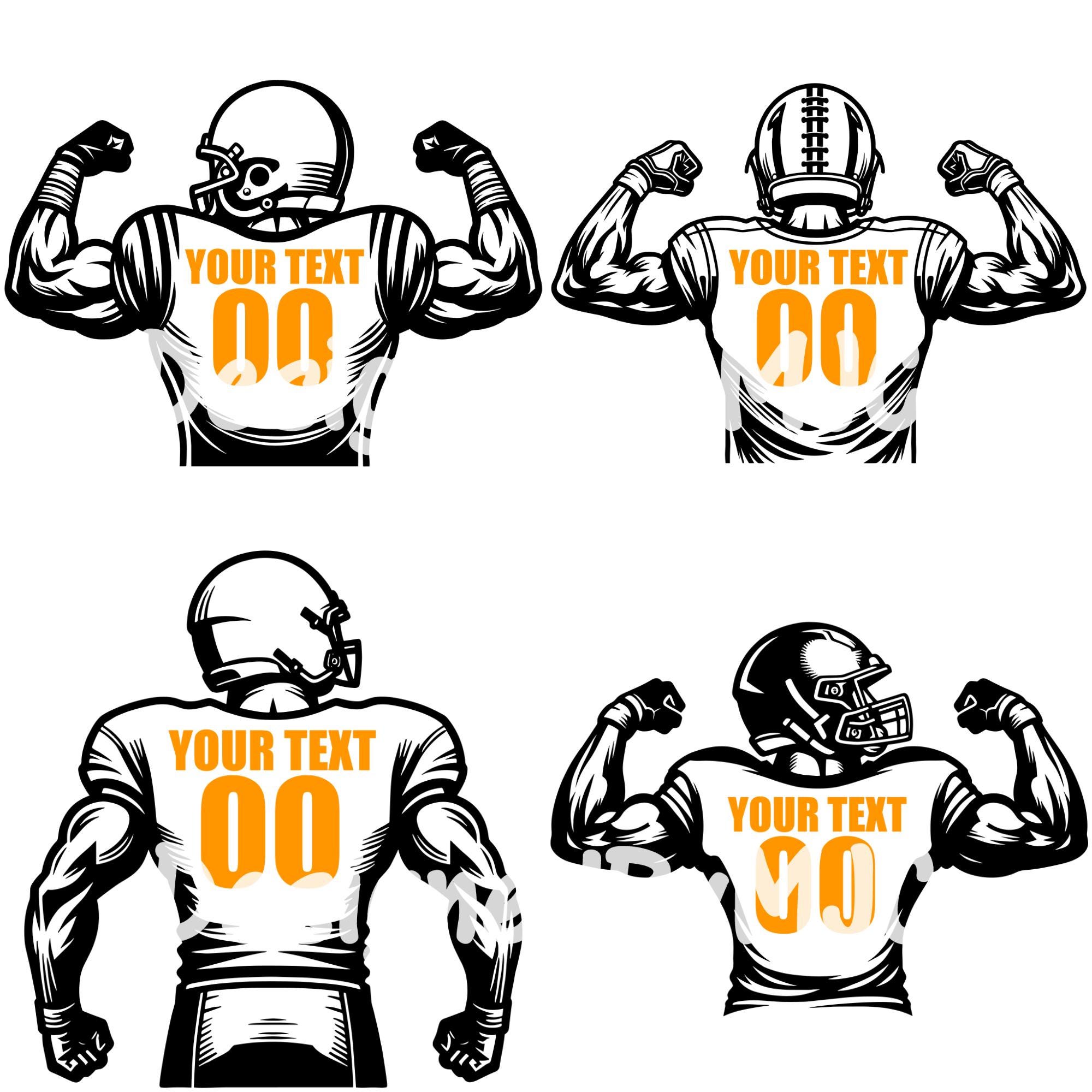 Customizable Football Player SVG, Football Muscle Flex SVG, Football ...