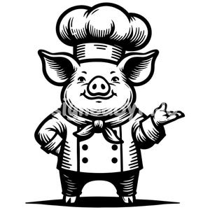 Pig Chef SVG, Chef Svg Png, Cooking Pig Svg, Cooking Svg, Pig Chef's ...