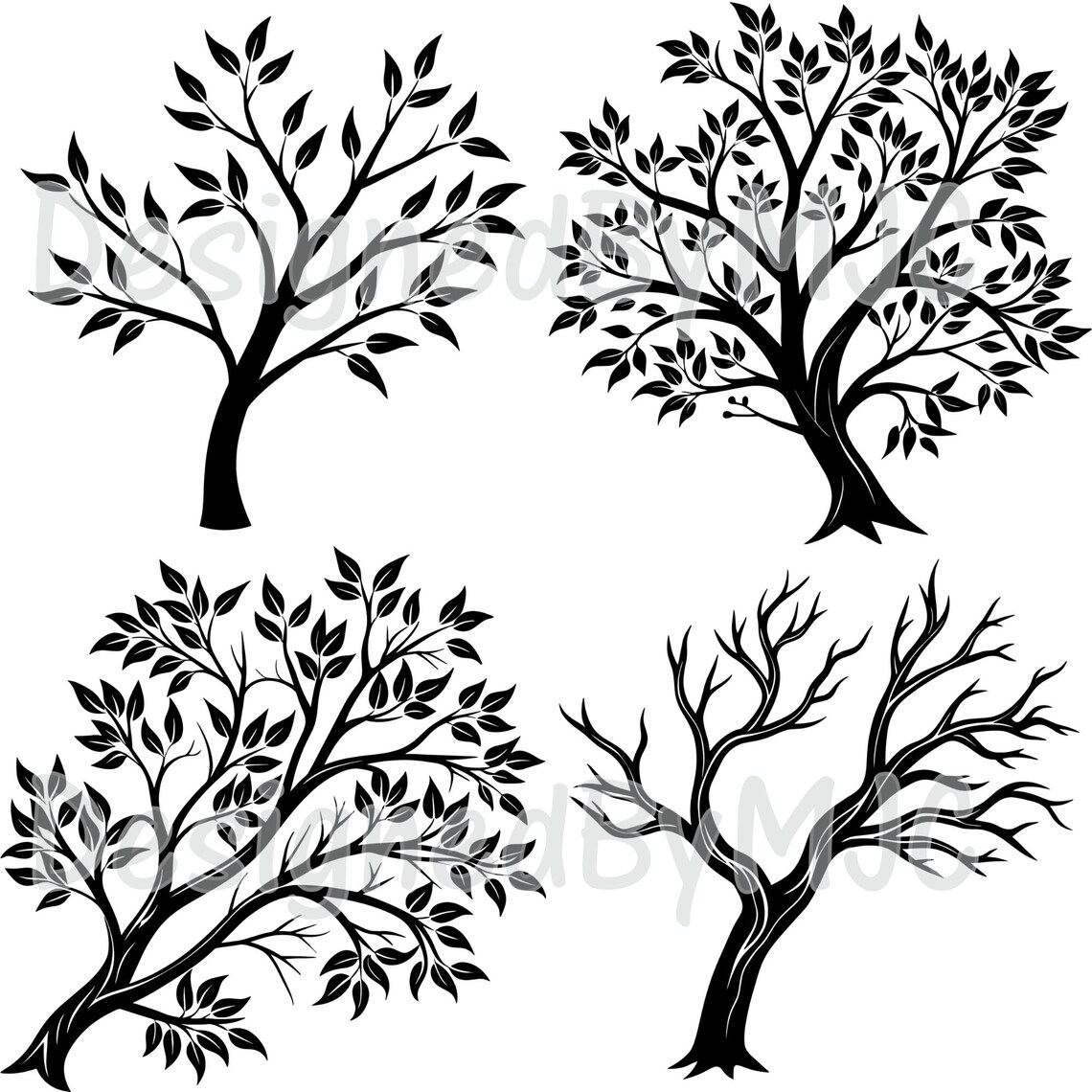 Tree Branch SVG Clipart & PNG Files, Branch PNG Graphics, Digital Clip ...