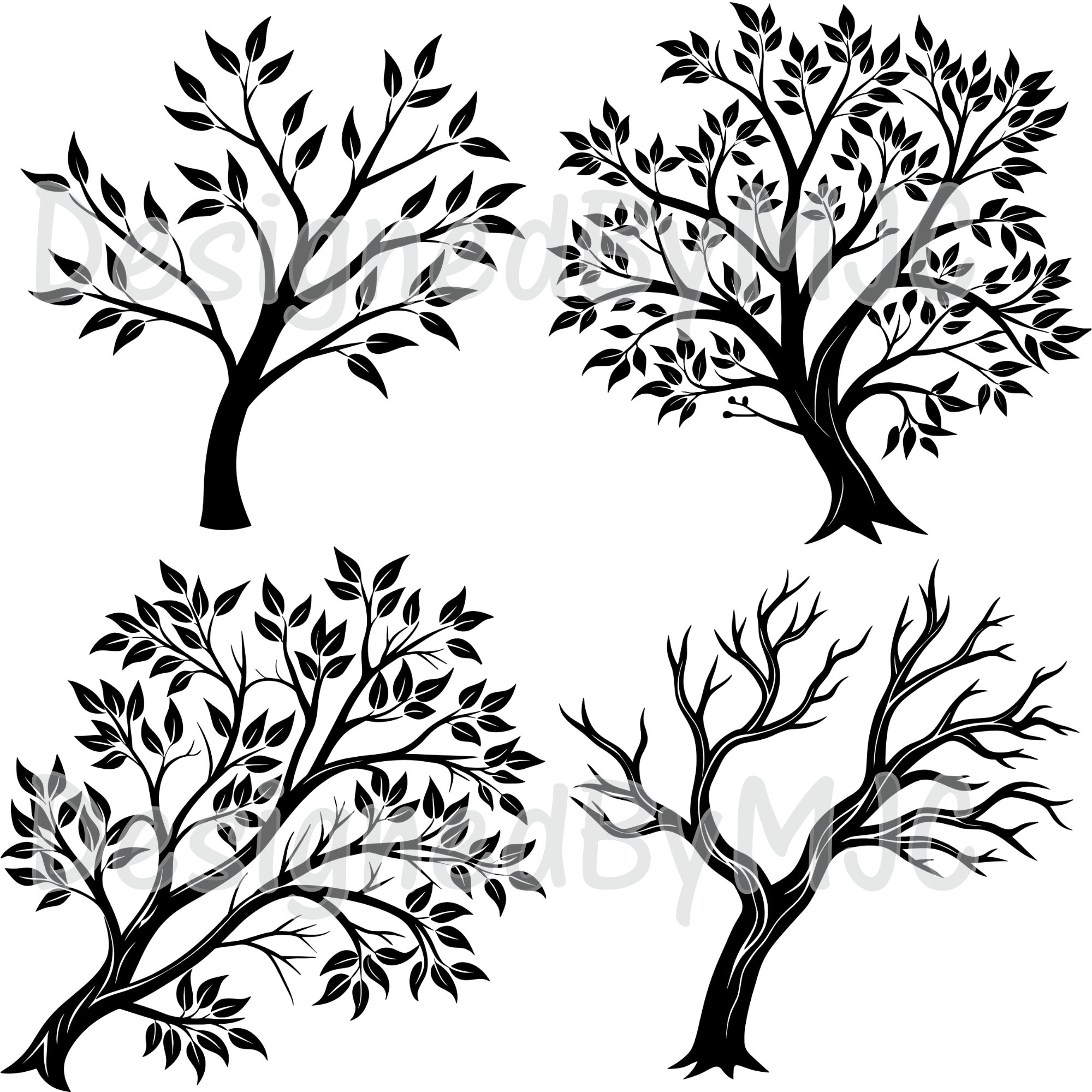 Tree Branch SVG Clipart & PNG Files, Branch PNG Graphics, Digital Clip ...