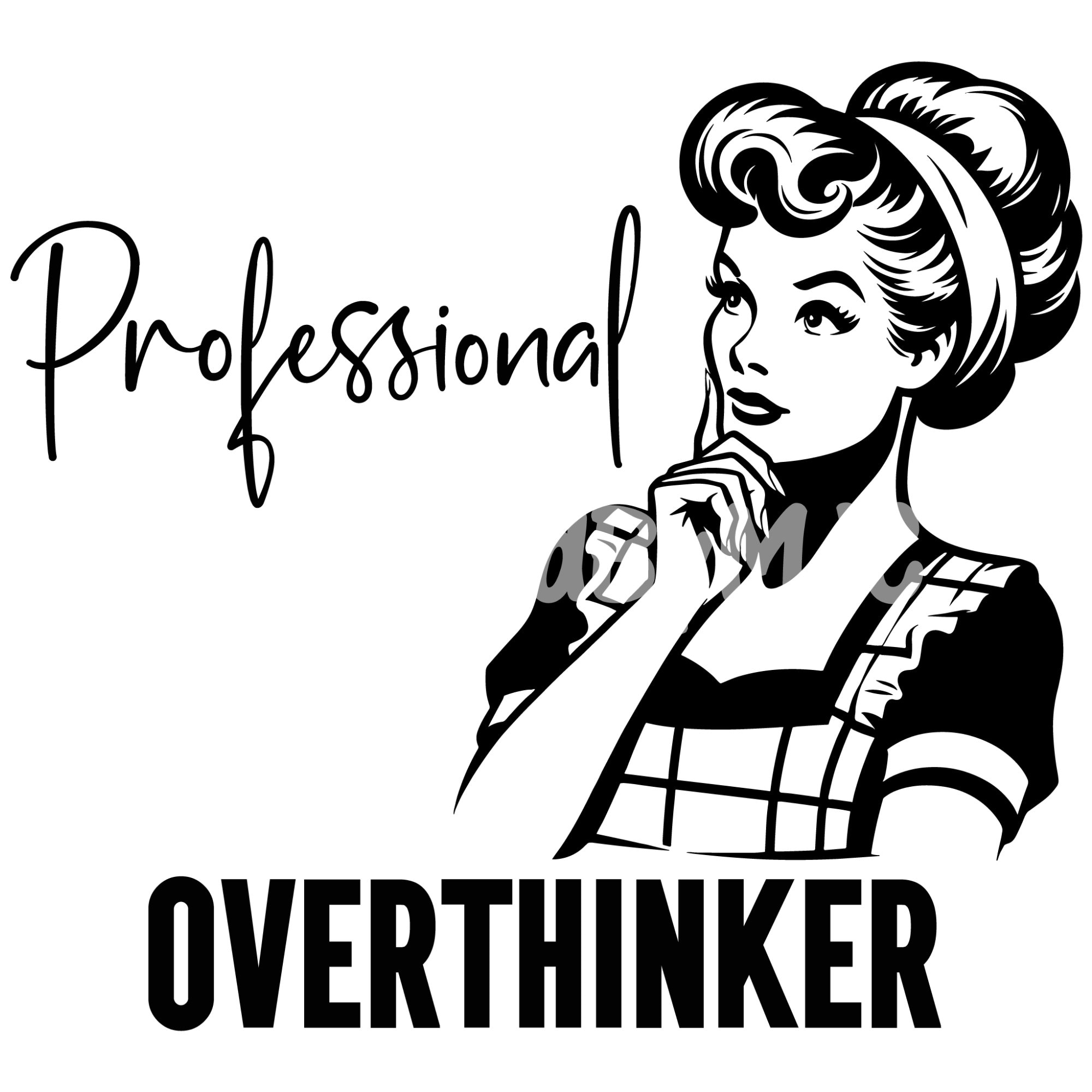 Professional Overthinker SVG PNG, Retro Housewife, Trendy Vintage Women ...