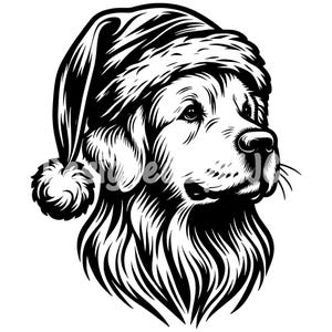 Golden Retriever Santa Hat SVG PNG Files, Golden Retriever Head Vector ...