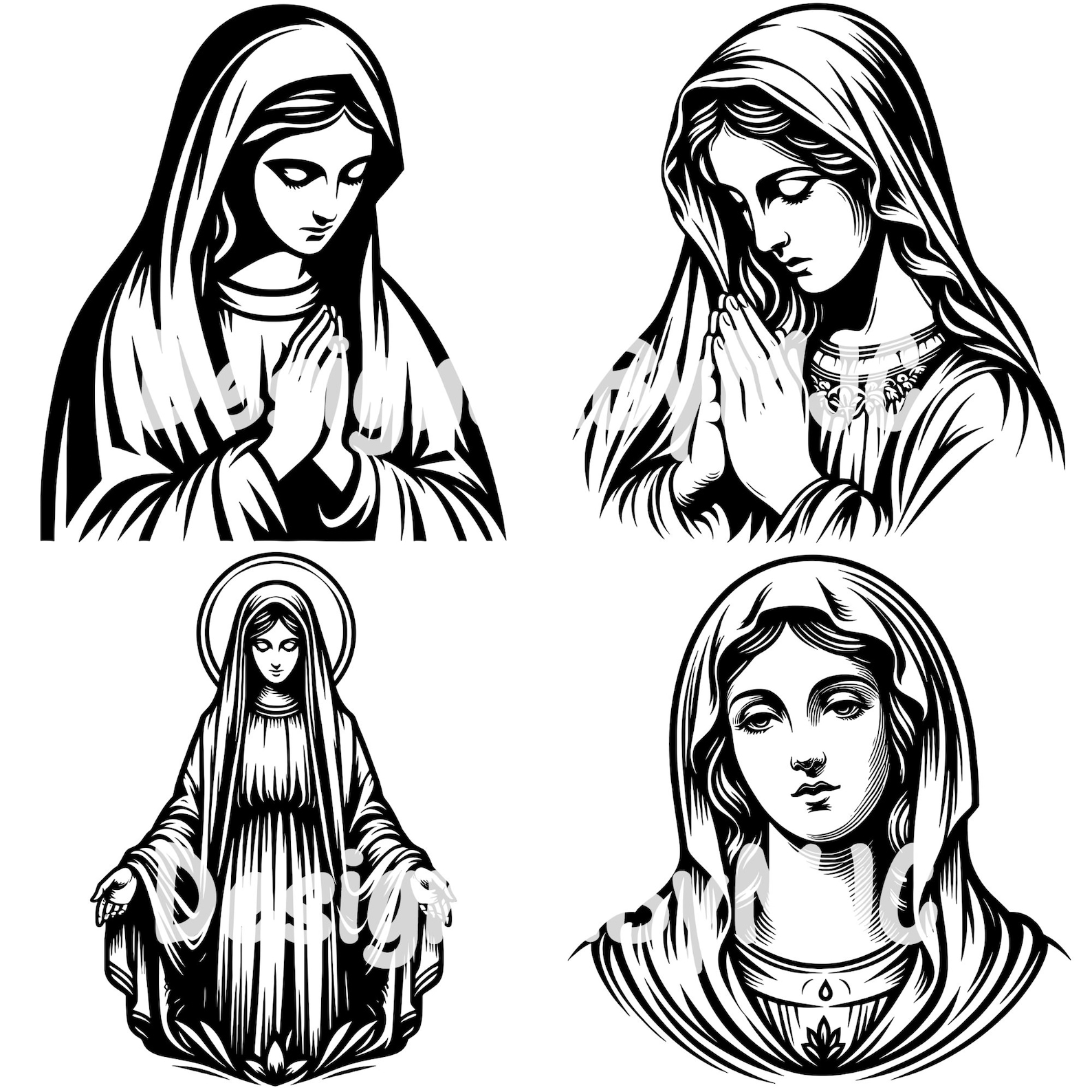 Virgin Mary SVG Bundle PNG File, Mother of Jesus Svg Files for ...