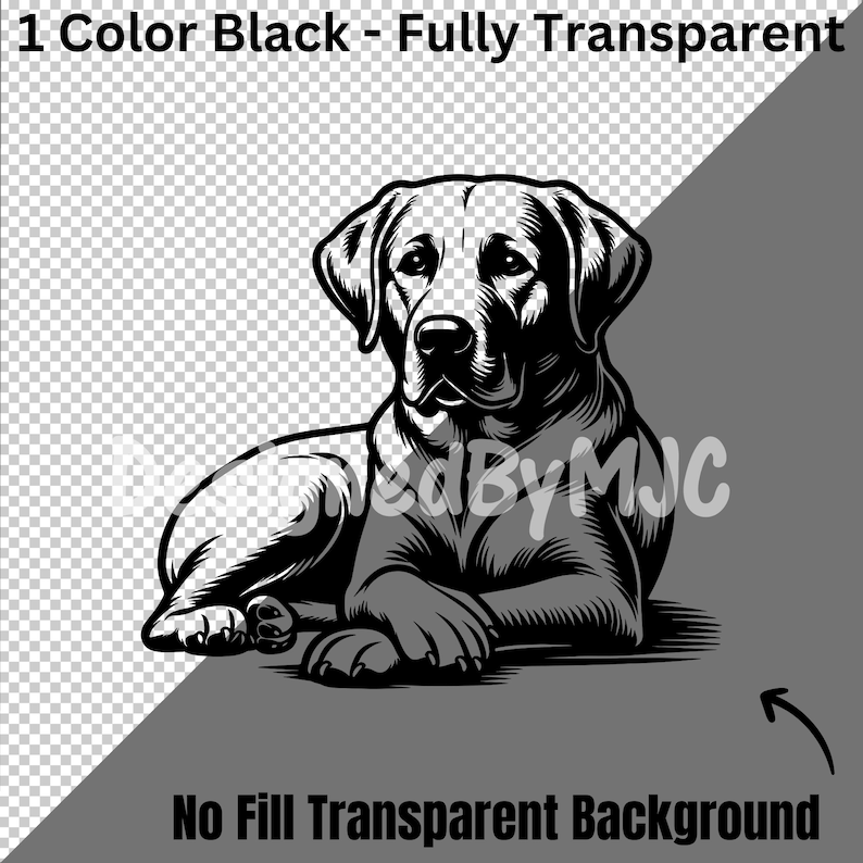 Labrador Retriever Dog Laying Crossed Paws SVG Clipart PNG Files ...