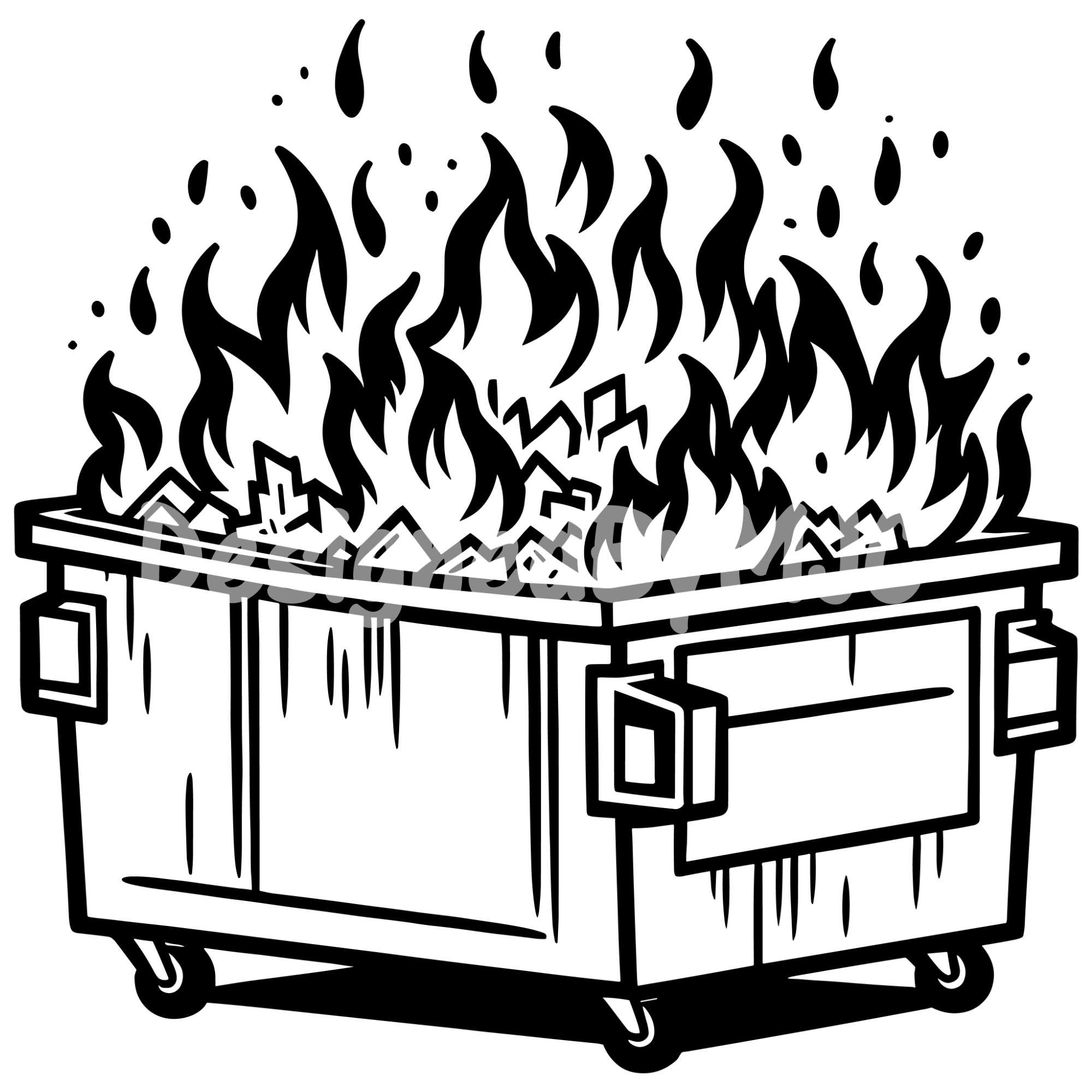 Dumpster Fire SVG, Garbage SVG, Trash Can Clipart, It's Fine I'm Fine ...