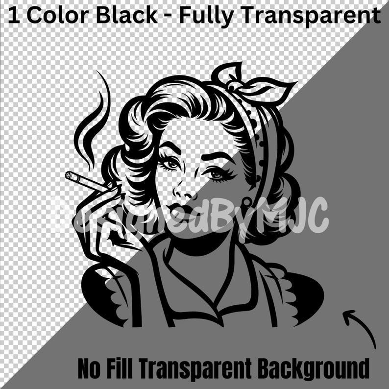 Retro Housewife Smoking SVG PNG, Trendy Vintage Women, 1950s Atomic ...