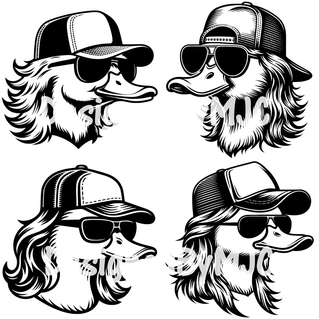 Mallard Duck Mullet Trucker Hat SVG PNG Files, Duck Svg, Mallard Duck ...