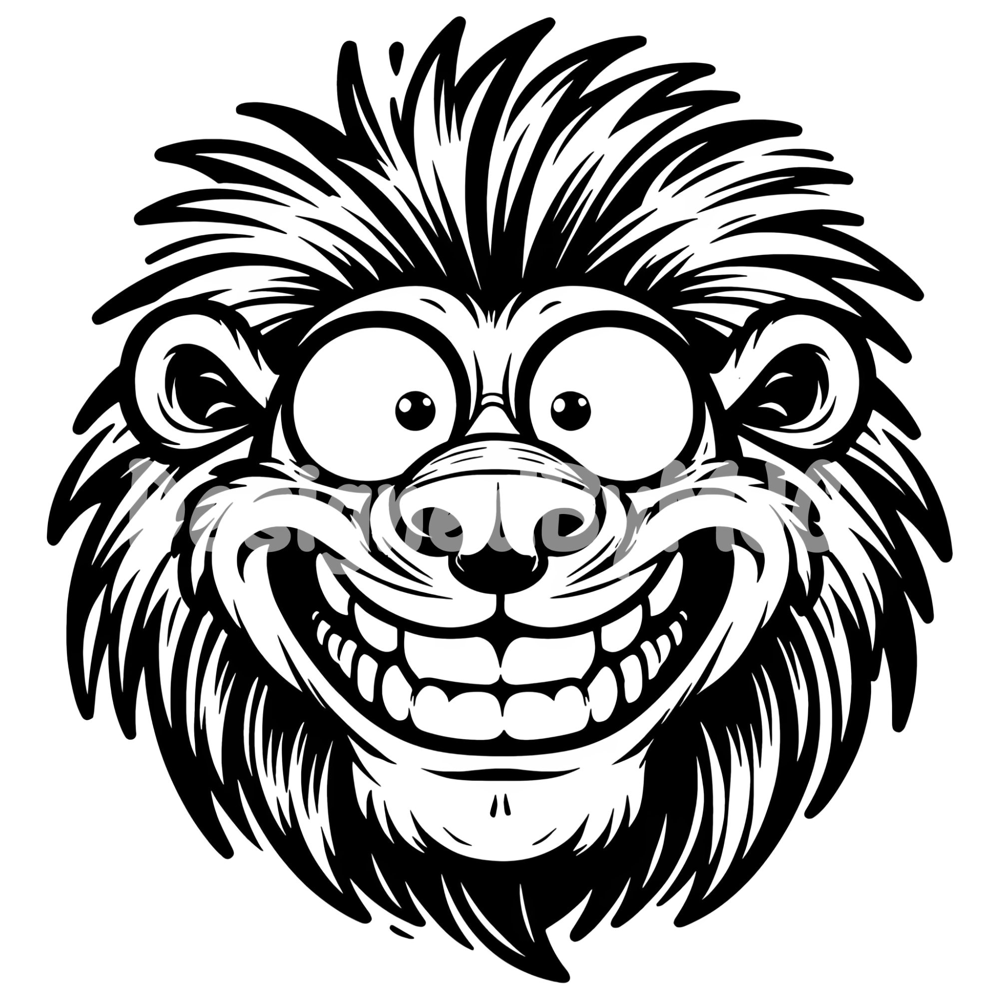 Funny Laughing Lion Face SVG PNG, Lion Clipart, Crazy Lion Cartoon ...