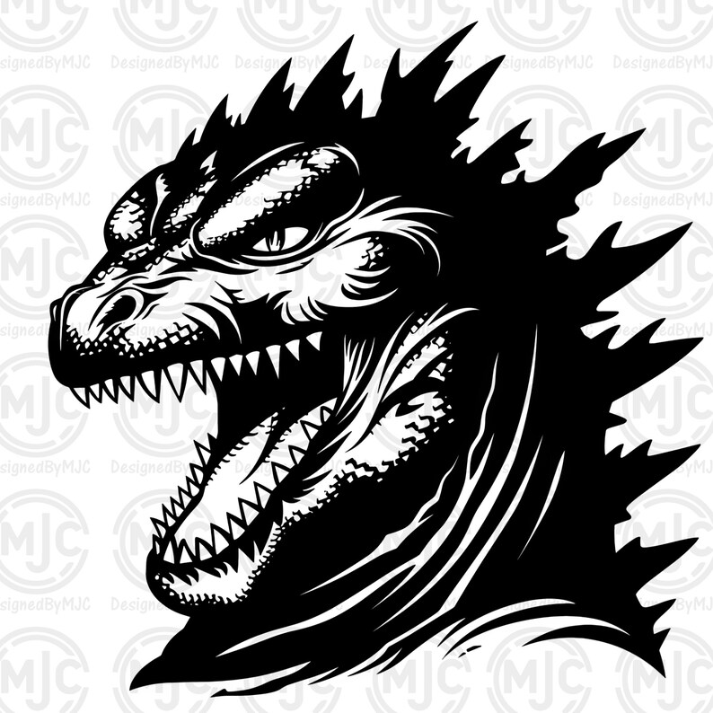 Godzilla SVG Clipart, SVG & PNG Files, Godzilla Graphics, Digital Clip ...