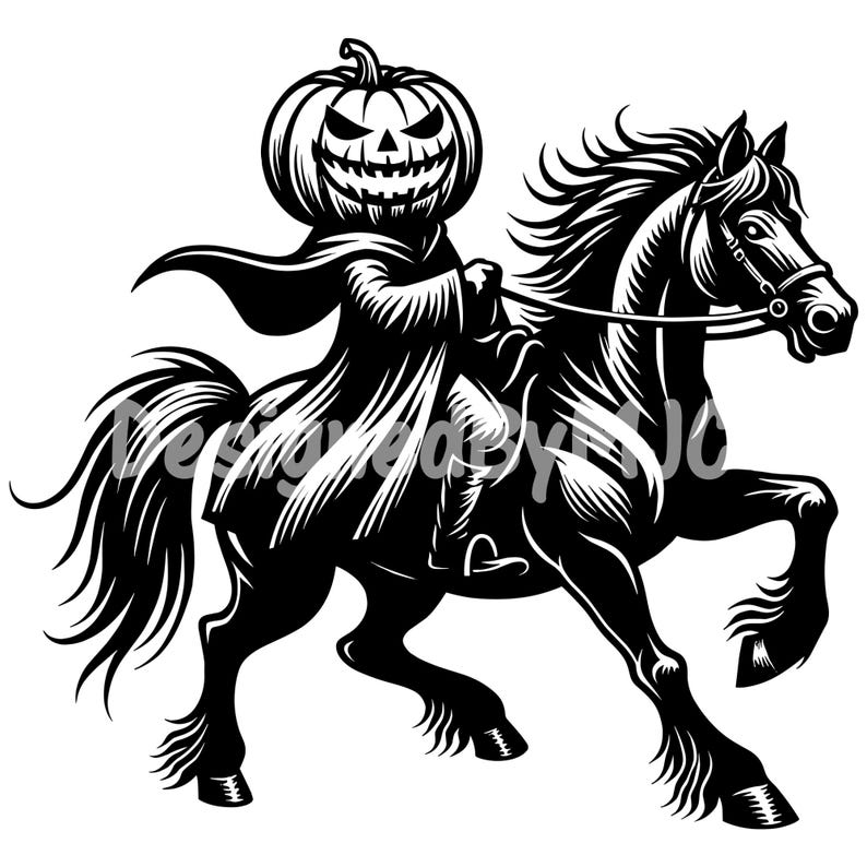 Headless Horseman SVG PNG, Halloween Svg, Pumpkin Head Svg, Sleepy ...