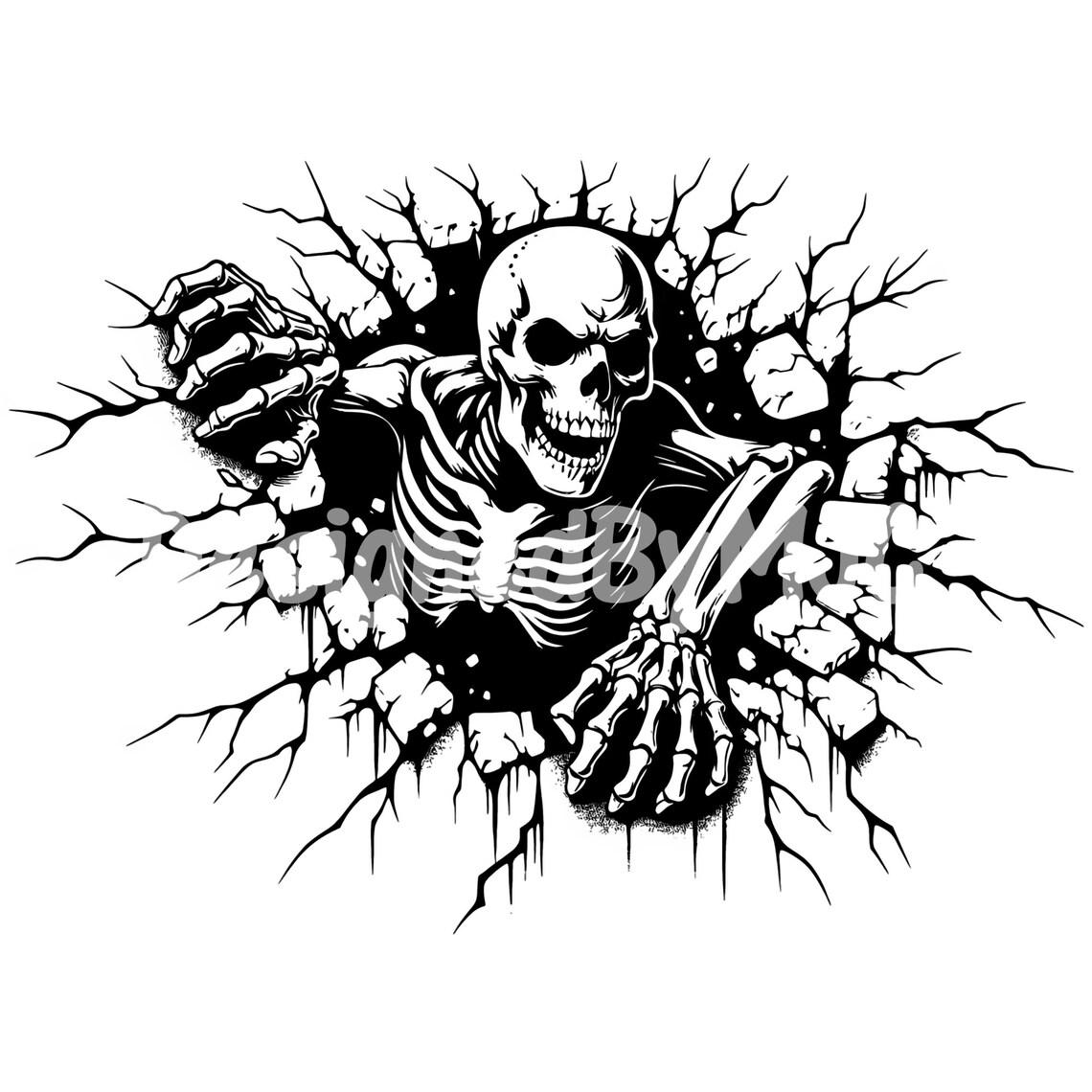 Skull in the Wall SVG Clipart & PNG Files, Skull in the Wall Png ...