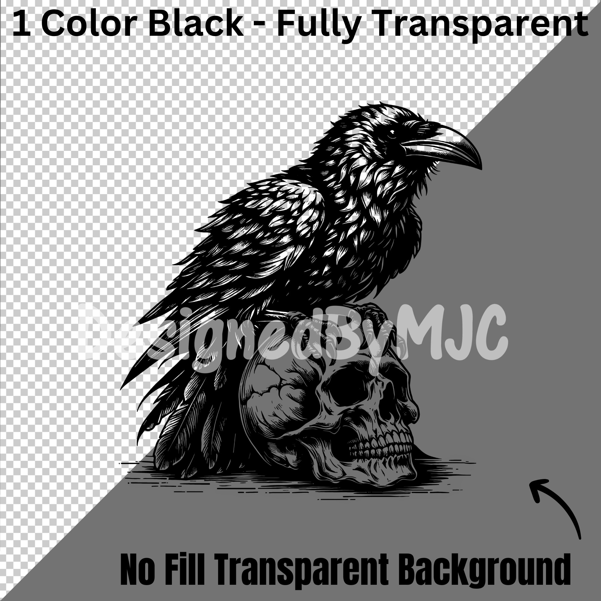 Raven Siting on Skull SVG Bundle & PNG Files, Raven Bundle Svg Png ...